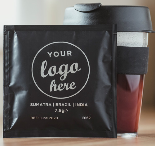 Fresh Ground Coffee in Foil Branded Sachet | Just a Drop