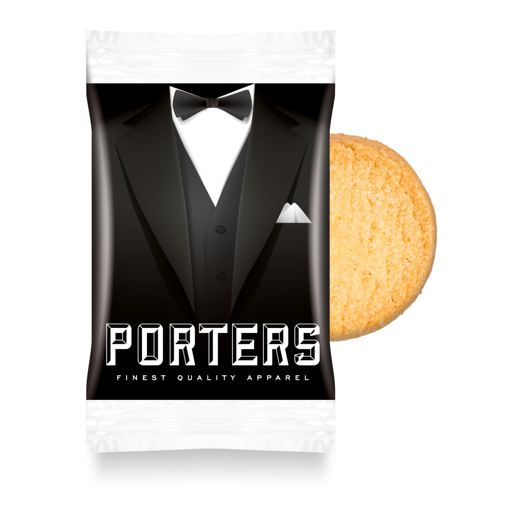 Promotional Branded Flow Wrap - Mini Shortbread Biscuits - Single ...